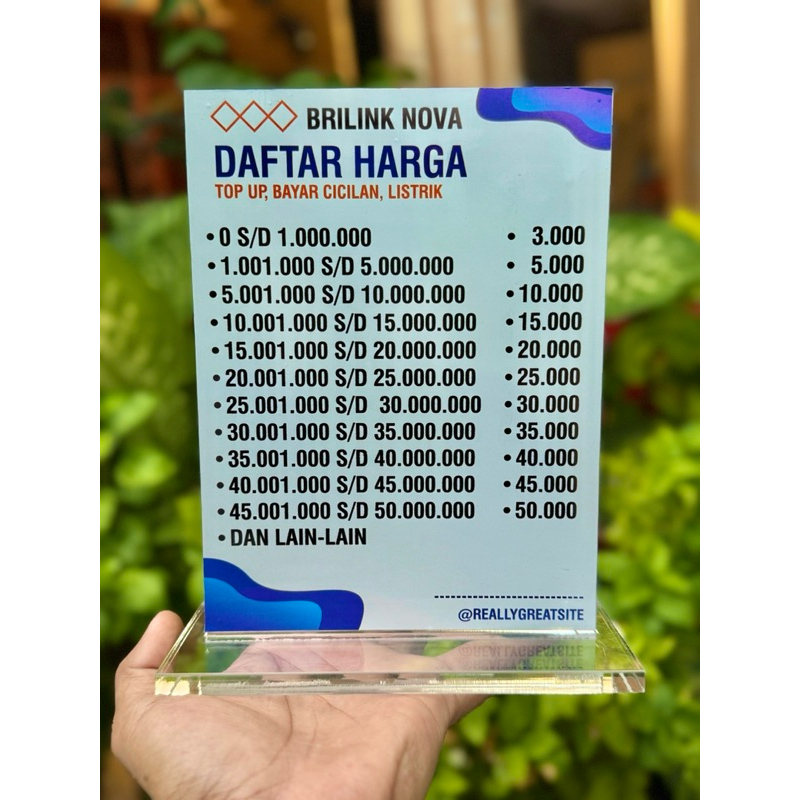 Jual AKRILIK MEJA AGEN BANK BRI BRILINK DAFTAR TARIF TOP UP BISA RUBAH ...