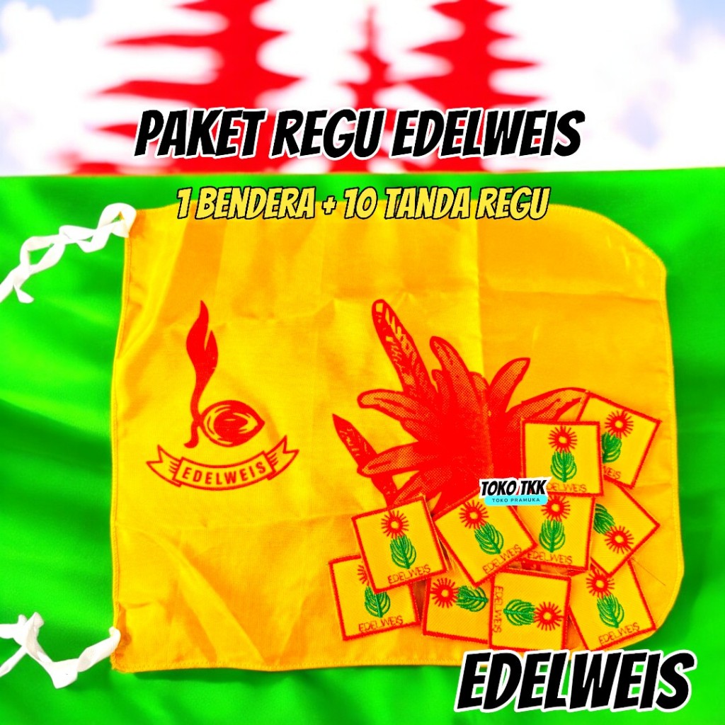 Jual Paket regu pramuka edelweis ( 1 bendera regu + 10 tanda regu ...