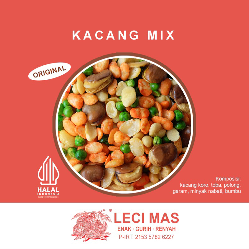 Jual Aneka Kacang Mix Leci Mas 100 gr, 250 gr, 500 gr, 1 kg Kiloan ...