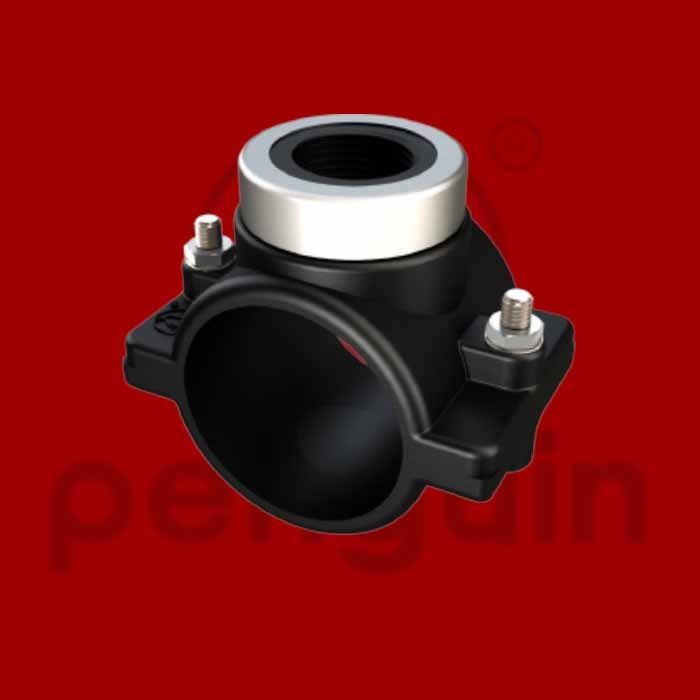 Jual Klem Sadel HDPE 3 x 1/2 inch (90mm x 1/2 inch) Clamp Saddle Penguin Mur Baut Galvanis ...