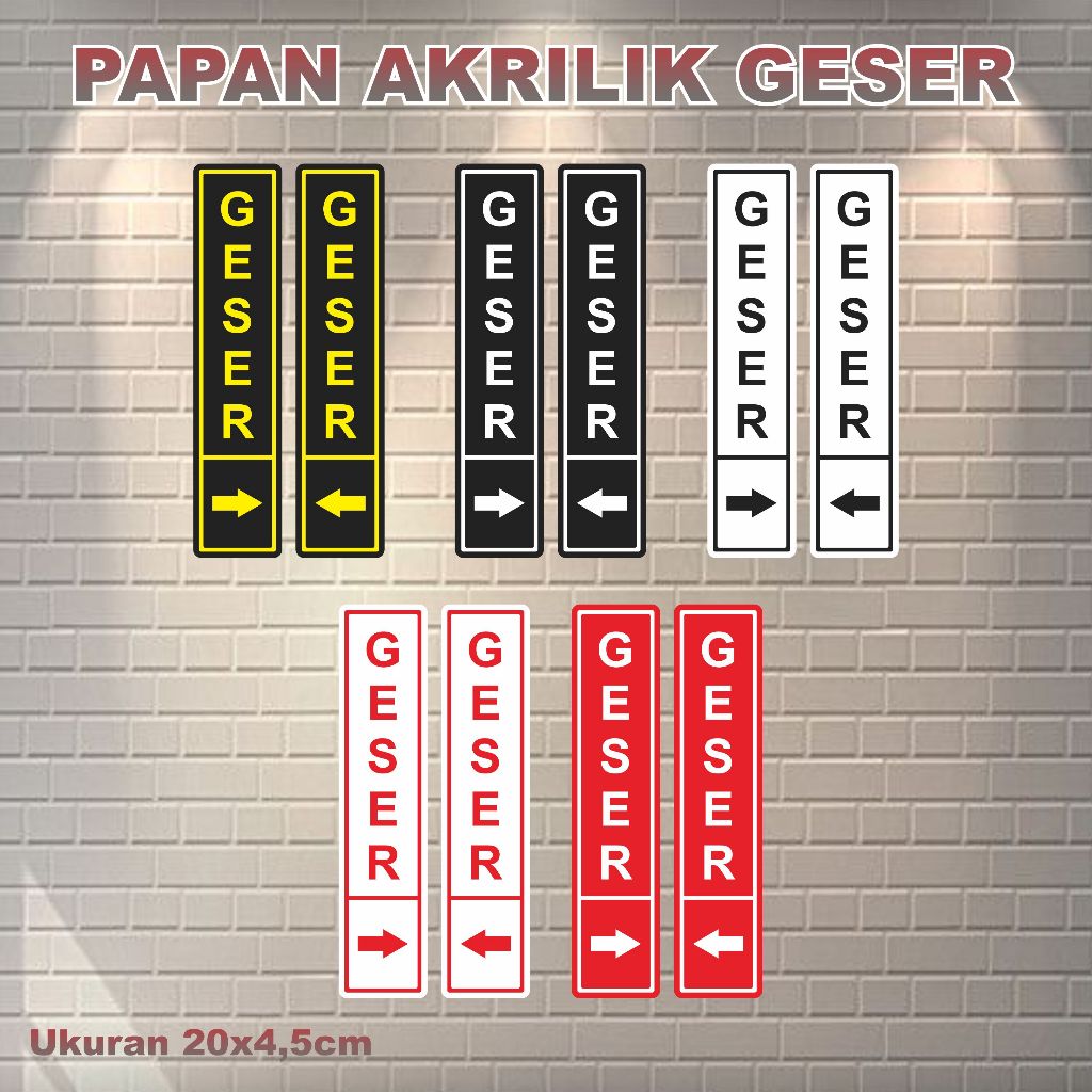 Jual PLAT ACRYLIC TULISAN GESER KANAN ATAU GESER KIRI, SIGN LABEL ...