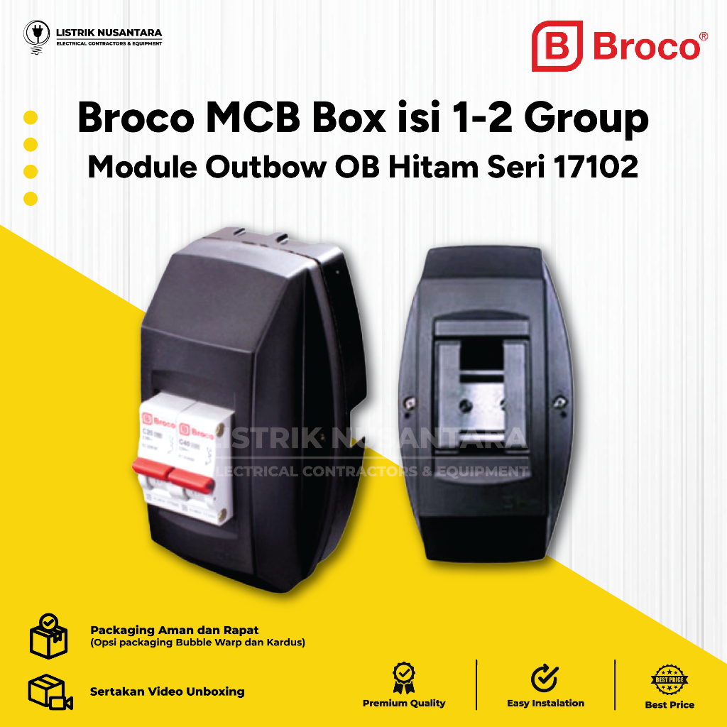Jual Broco MCB Box isi 1-2 Group Module Outbow OB Hitam Original Standar Pasang Baru Original ...
