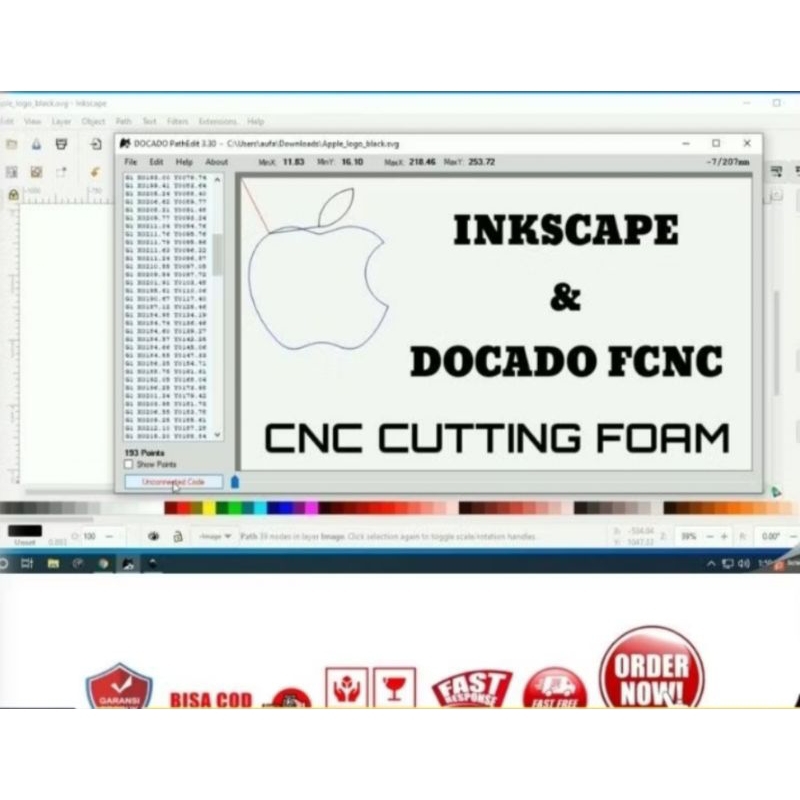 Jual Software FCNC DOCADO buat mesin cnc pemotong gabus/Styrofoam ...