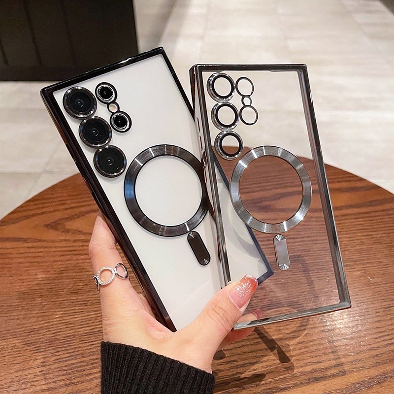 Jual CrashStar Magnetic Electroplating Soft Transparent Phone Case For Samsung Galaxy S25 Ultra ...