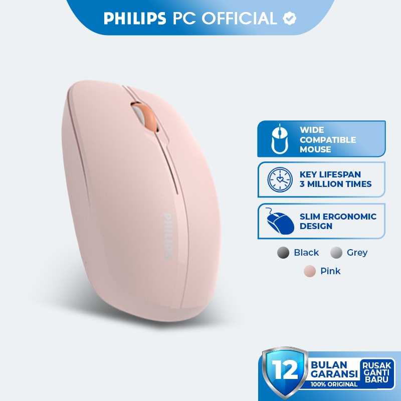 Jual Philips Mouse Dual Mode Wireless + Bluetooth Silent Clicks 1600 ...
