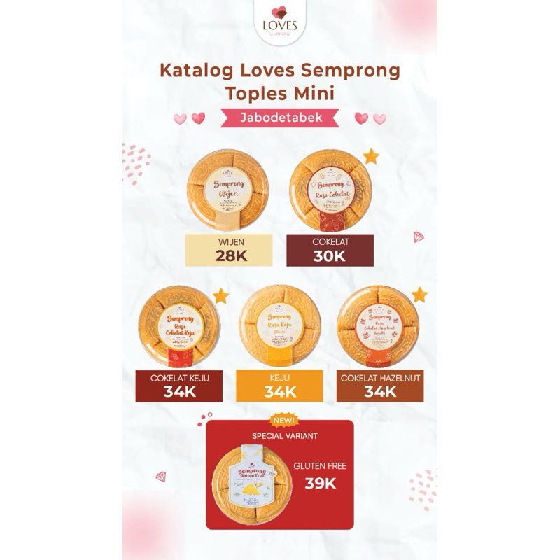 Jual toples Mini Loves Semprong | kue Semprong isi versi toples mini ...