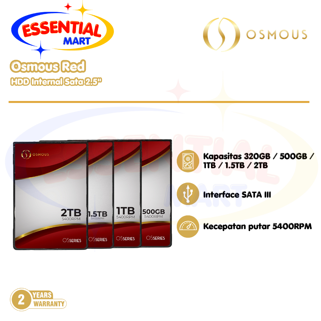 Jual Hdd Internal Laptop Osmous Red 320GB/ 500GB / 1TB / 1,5TB Sata 2.5 | Shopee Indonesia
