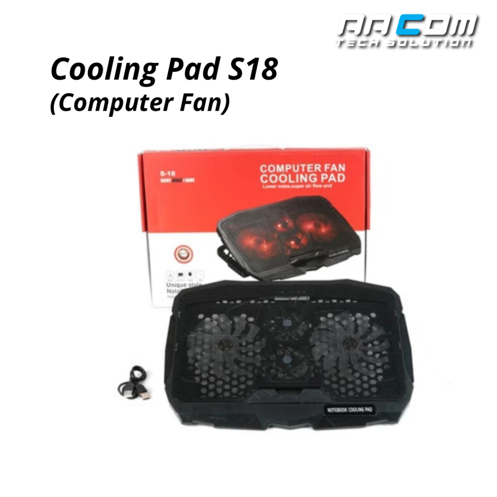 Jual NOTEBOOK COOLER S18 (4 FAN) | COOLING PAD LAPTOP/NOTEBOOK SUPER ...