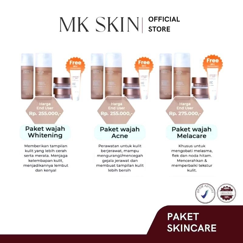 Jual MK SKIN - READY PAKET WAJAH (Free Sunscreen) | Shopee Indonesia