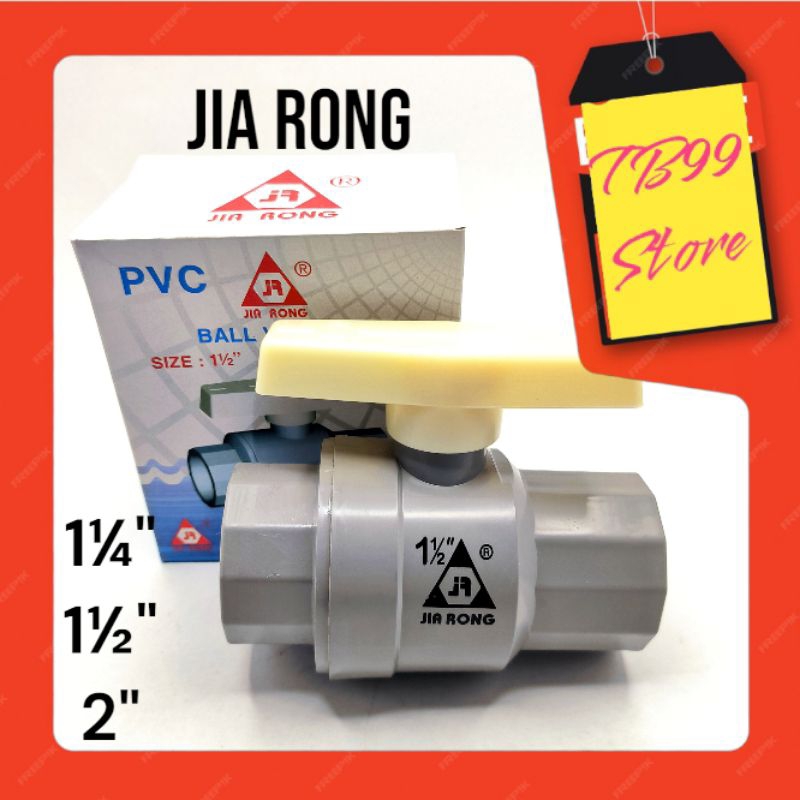 Jual Harga Per 6 Pcs Ball Valve PVC Jia Rong 1¼" 1½" 2" / Stop Kran PVC ...