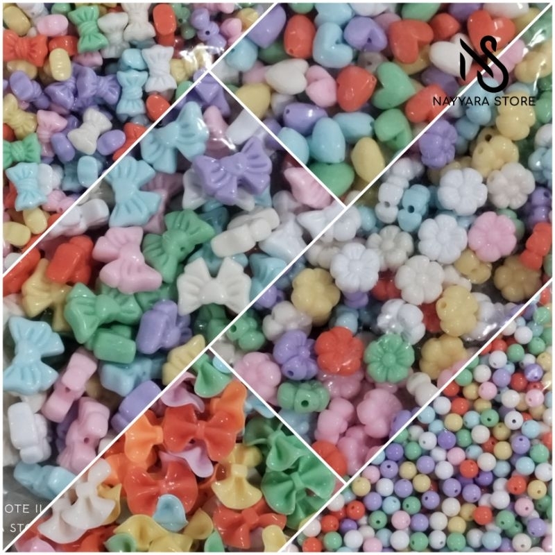 Jual 50gr Aneka Mote Manik Susu Summer Banyak Varian | Bahan Kerajinan ...