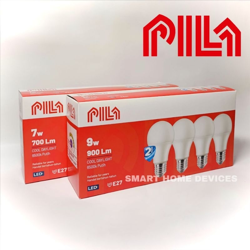Jual Lampu PILA LED Bulb 5 7 9 11 Watt Kemasan Pack Isi 4 E27 Cahaya Putih Cool Day Light 6500K ...
