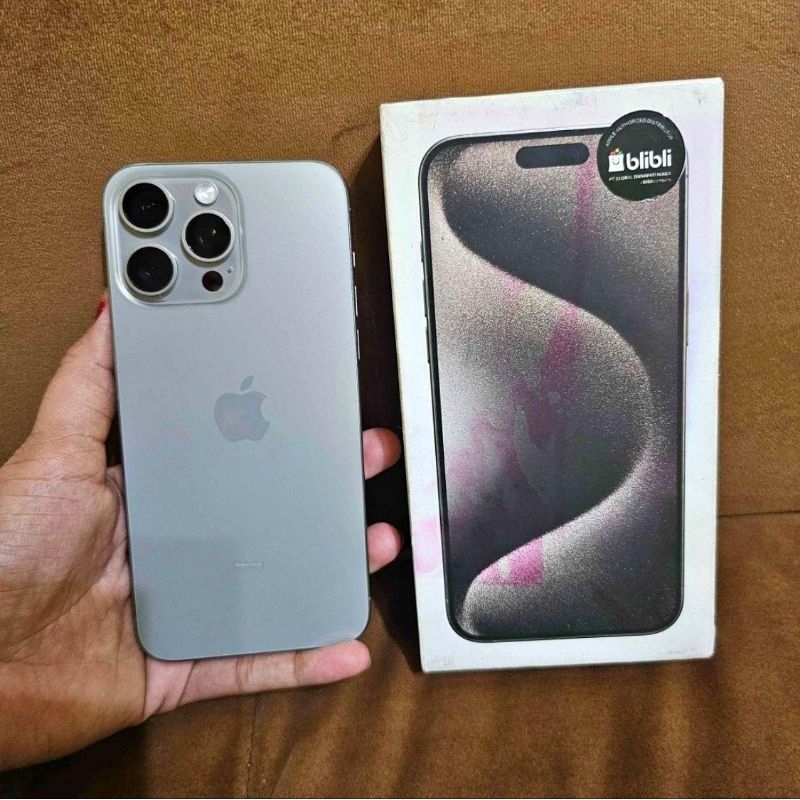 Jual iPhone 15 Promax 256 Natural Titanium Resmi Bli" | Shopee Indonesia