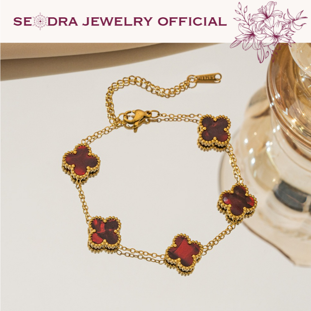Jual SEODRA • Hera Marble Bracelet Edition • Perhiasan Gelang Clover ...