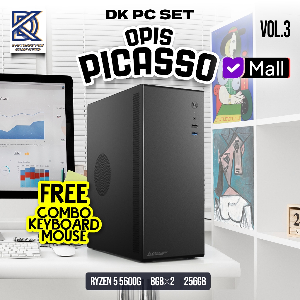 Jual DK PC OFFICE OPIS PICASSO VOL 3 - PC RAKITAN AMD RYZEN 5 5600G | A520M | 2X8GB 3200MHZ ...
