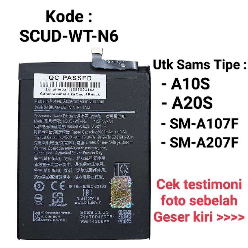 Jual Baterai Sams Galaxy A10S / A20S / SM-A107F / SM-A207F / SCUD-WT-N6 ...
