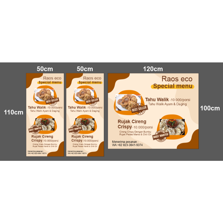 Jual Custom banner rombong / booth tahu walik & cireng | Custom Desain ...