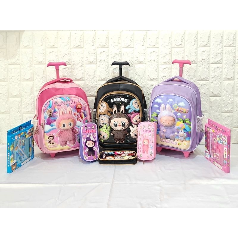 Jual Tas koper Troli Anak perempuan labubu Timbul LED berbonus | Shopee Indonesia