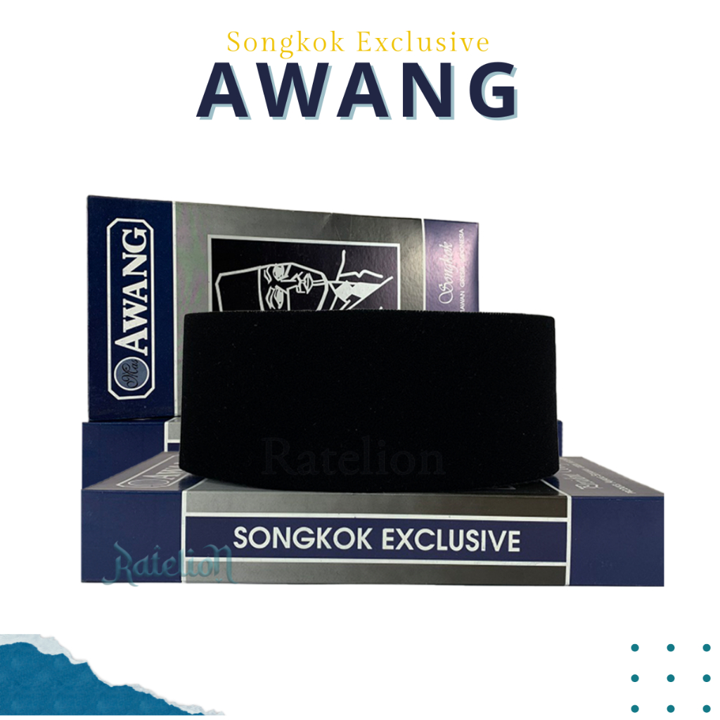 Jual Songkok Hitam AWANG AC Tinggi 7 8 9 10 Peci Sholat Bludru Ukuran ...