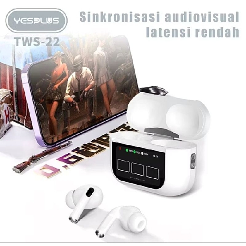 Jual Headset Bluetooth YESPLUS TWS-22 Earphone Bluetooth V5.4 Smart ...
