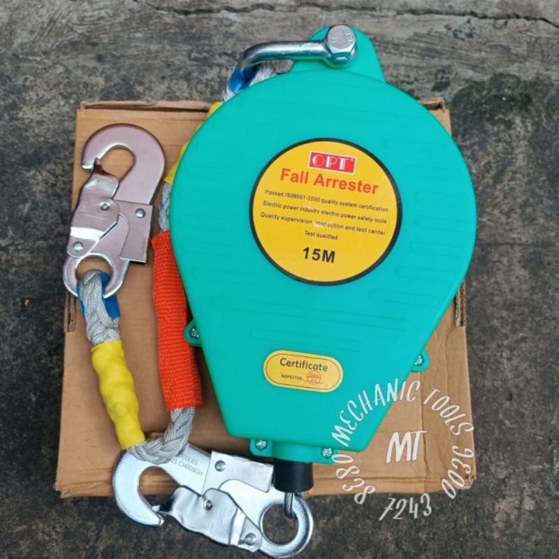 Jual Retractable Fall Arrester 15 meter Hool kecil 160 kg safety block ...