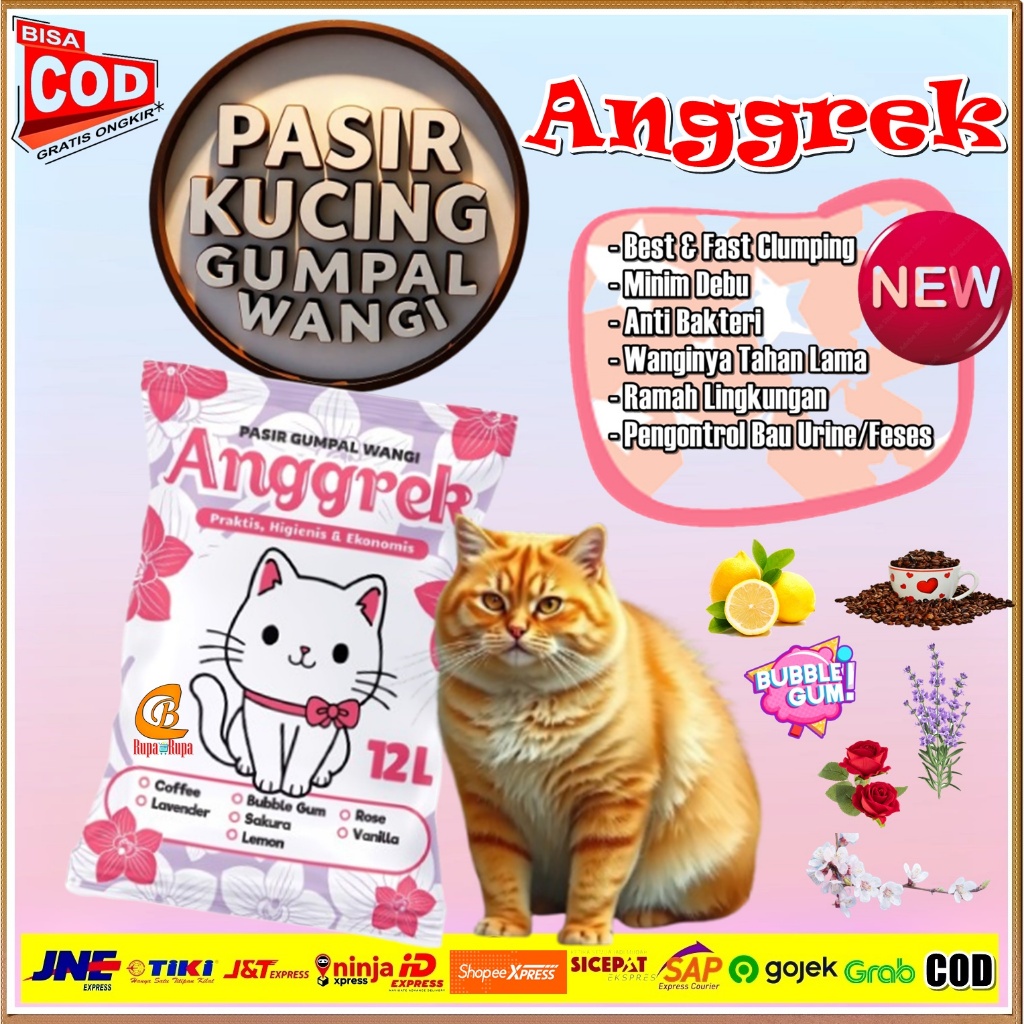 Jual BARU - PASIR KUCING GUMPAL WANGI BERKUALITAS MEREK ANGGREK CAT ...