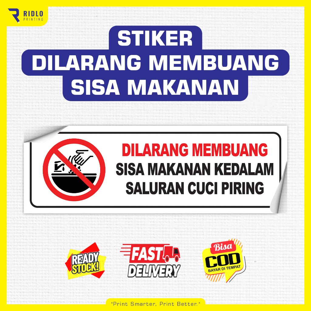 Jual STIKER VINYL DILARANG MEMBUANG SISA MAKANAN | Shopee Indonesia
