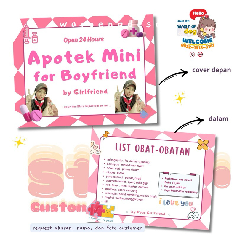Jual STIKER CUSTOM APOTEK MINI DESAIN 1-24 | Kotak 6 sekat | Shopee Indonesia