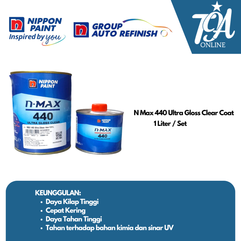 Jual NIPPON PAINT AUTO REFINISH N Max 440 Ultra Gloss Clear 1 Liter ...