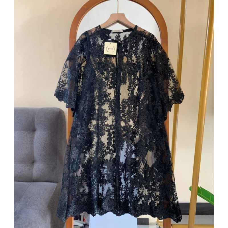 Jual Long outer brokat flower / outer brokat panjang / outer brukat ...