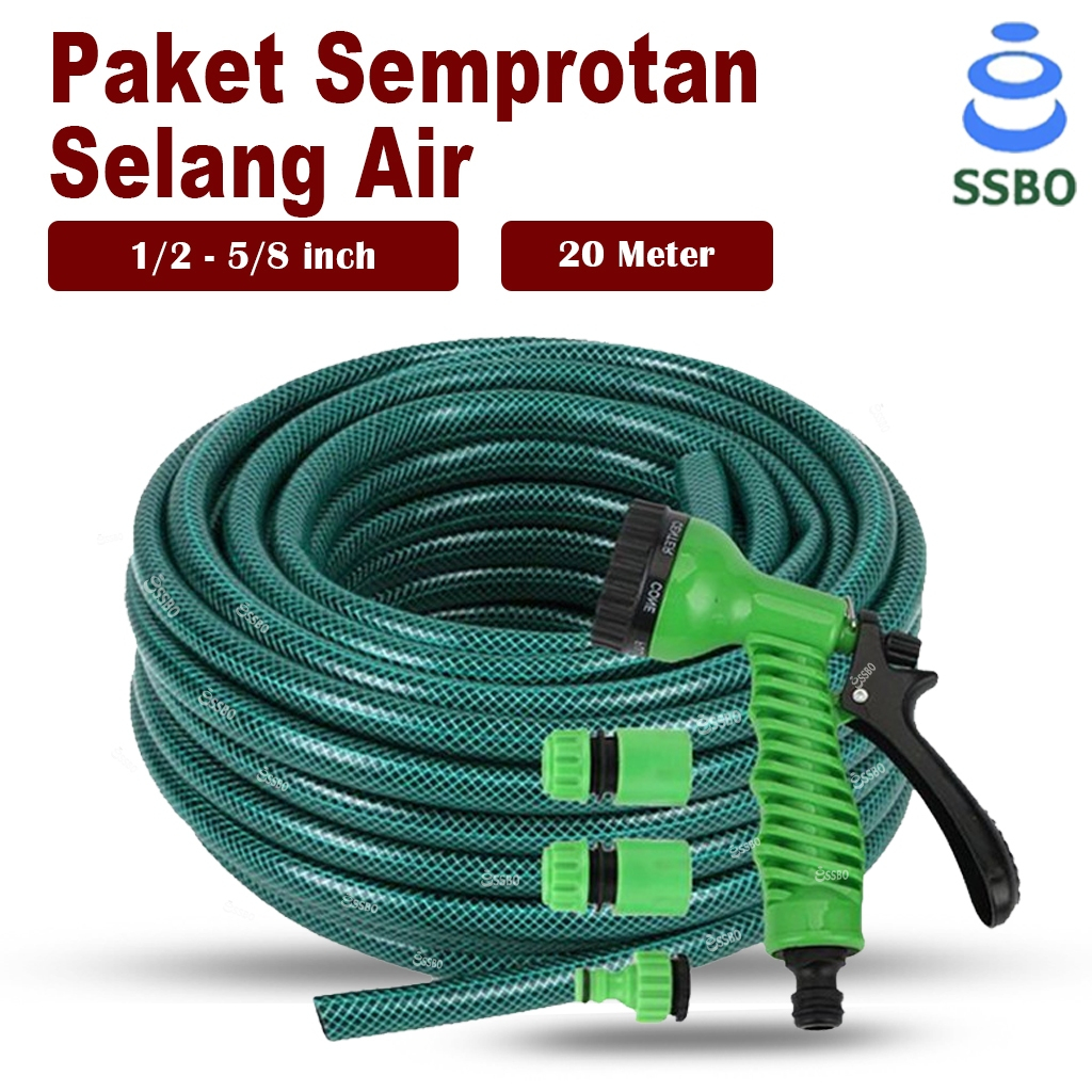 Jual SSBO Paket Semprotan Selang Air Watergun Selang Air 20 Meter 1 Rol ...