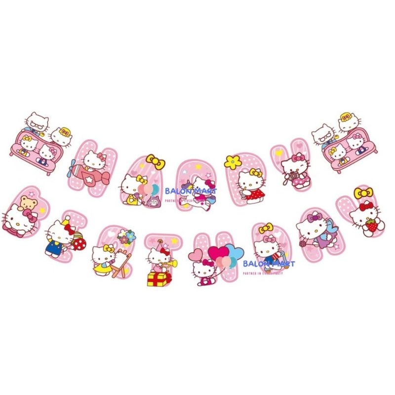 Jual Banner HBD Happy Birthday Hello Kitty | Shopee Indonesia