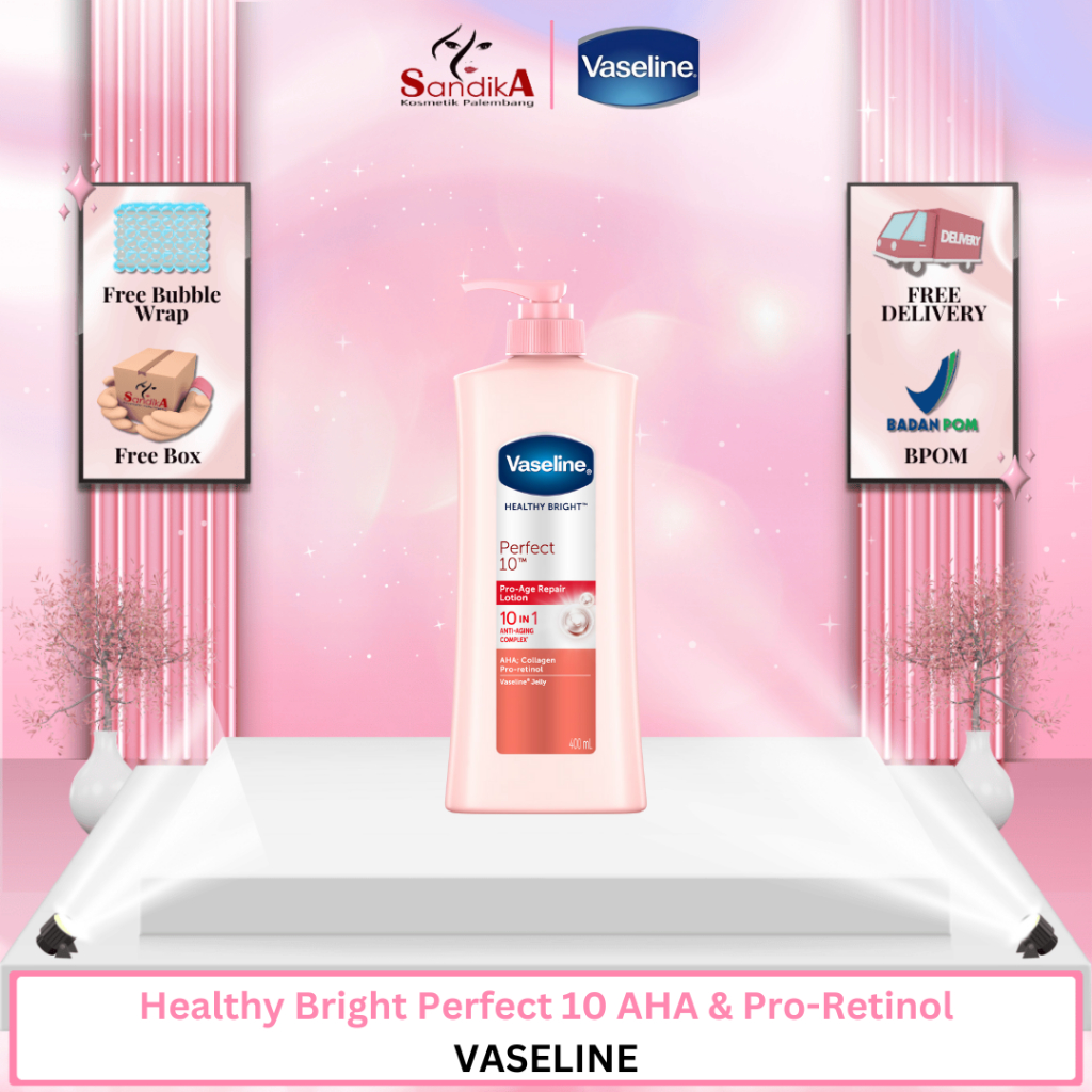 Jual Vaseline healthy Bright perfect 10 AHA & Pro - Retinol /body ...
