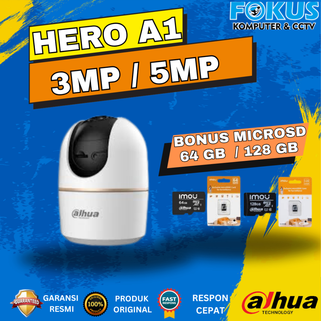 Jual [BIG PROMO] WIFI CAM DAHUA HERO A1 CCTV WIRELESS 3 MP /5 MP SMART ...