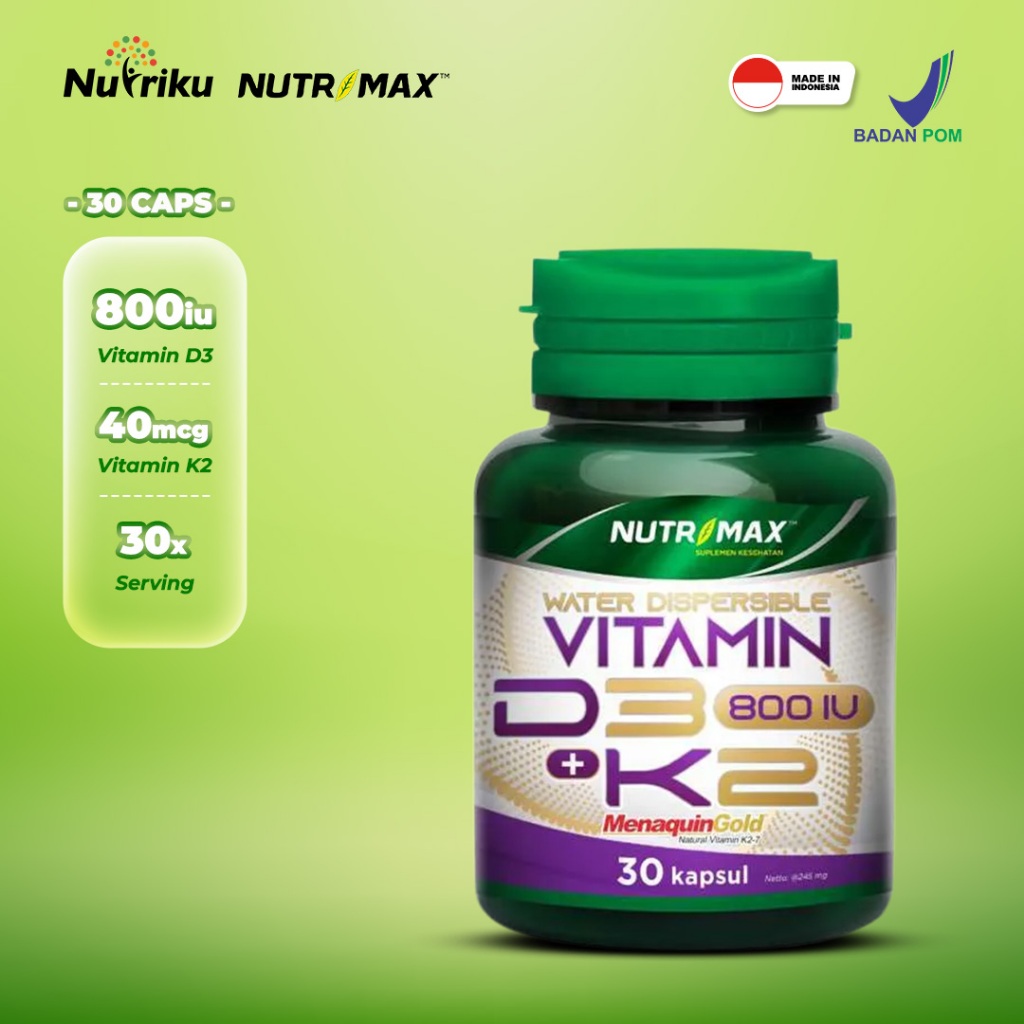 Jual Nutrimax Vitamin D3 (800/400 IU) + K2 / Vit D3 Water Dispersible ...