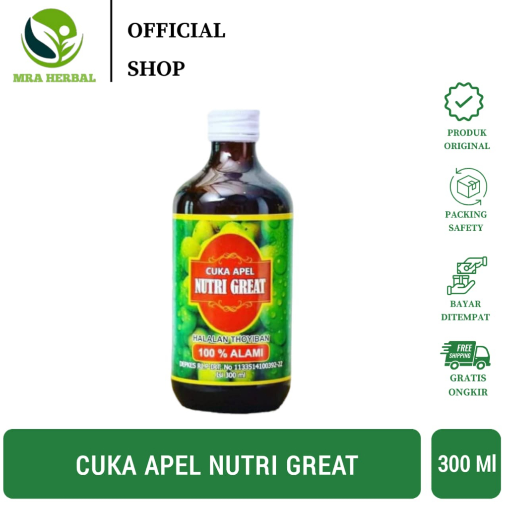 Jual Cuka Apel Nutri Great 300 ml Original | Shopee Indonesia