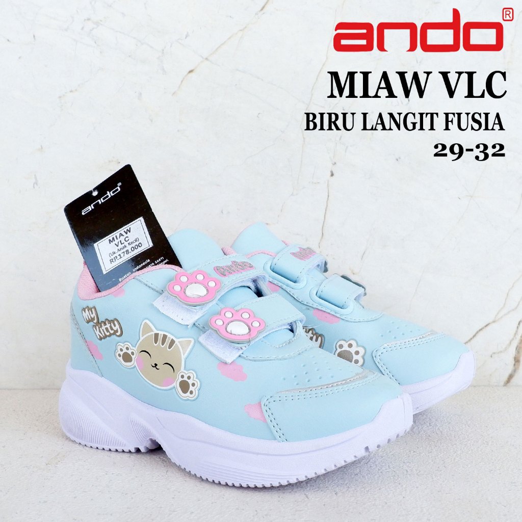 Jual Sepatu Anak ANDO warna - size 25-32 - KITTYCORN & MIAW V & CUTE ...