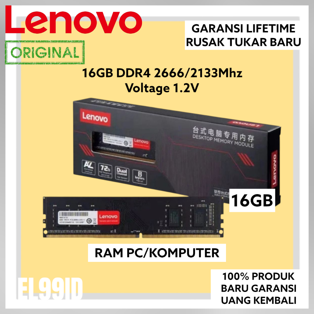 Jual RAM PC RAM MEMORY LENOVO DDR4 4GB 2666 MHz 21300 RAM PC DDR4 ...