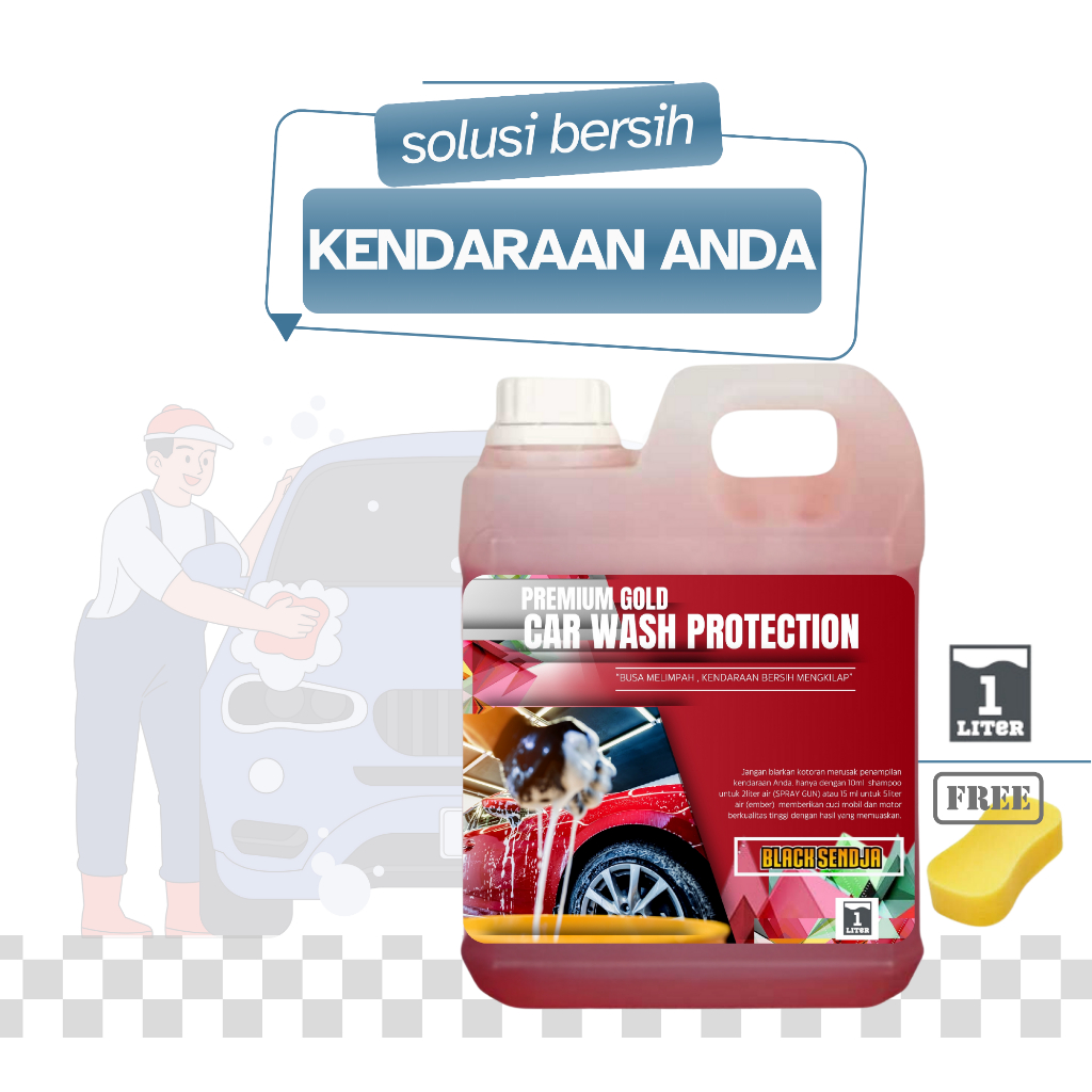 Jual shampo motor / mobil & wax busa melimpah black sendja 1 liter ...