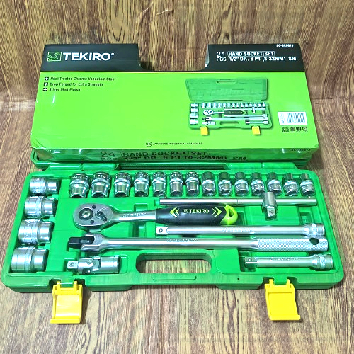 Jual Kunci Sok Set 24 Pcs Pvc Tekiro Hand Mata Sok Shock Socket 24Pcs Box Plastik 6pt 1/2inci ...