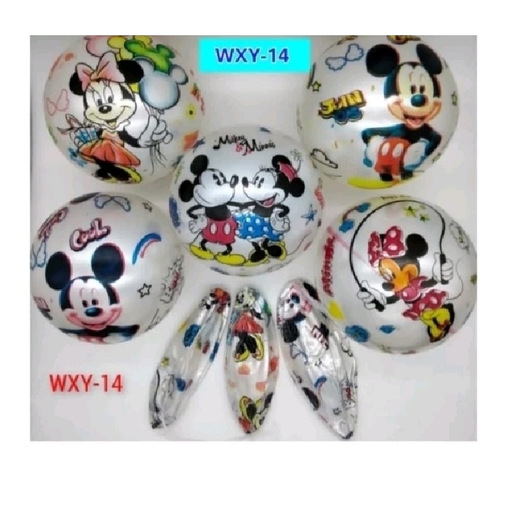Jual Promo Bola Karet karakter Mickey/Bola Karet Ukuran 22cm | Shopee Indonesia