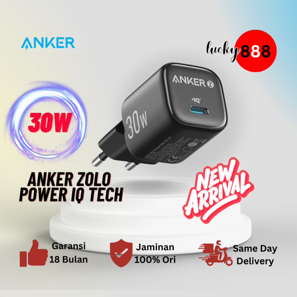 Jual ANKER ZOLO GAN 30W ADAPTOR TYPE C PD ICE-COOLED FAST CHARGING - A2698 | Shopee Indonesia