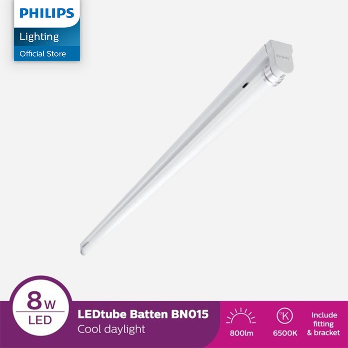 Jual Lampu PHILIPS TL LED 8W 8 Watt 60cm Ecofit SET BN015C (Lampu + Kap) | Shopee Indonesia