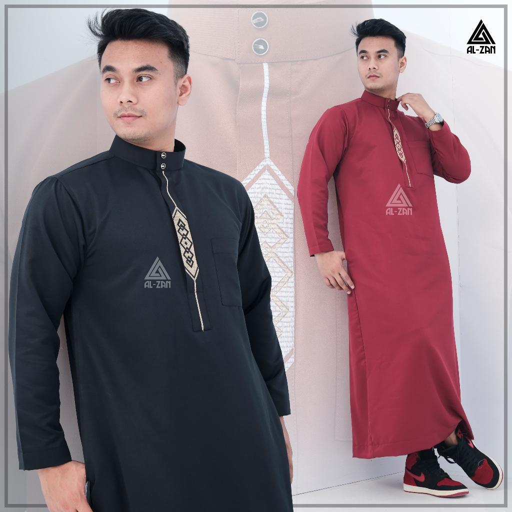 Jual Jubah pria muslim gamis pria muslim lengan panjang bordir jubbah ...