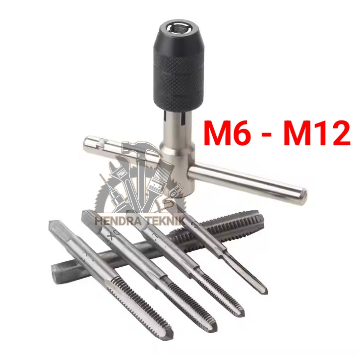 Jual Handtap set 6pcs gagang hand tap set M6-M12 snei drat dalam ...