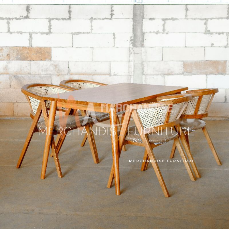 Jual Set Kursi Makan Lenong Kayu Jati Rotan - Meja Makan Cafe Resto Model Terbaru dan Terlaris ...