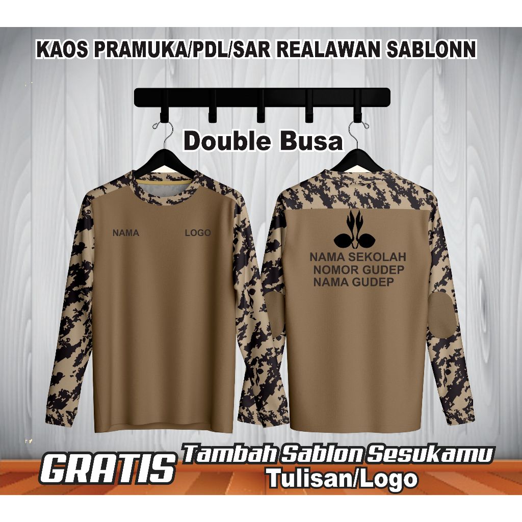 Jual Baju pramuka doble busa sablon kaos pramuka tambah Nama Logo Gudep ...