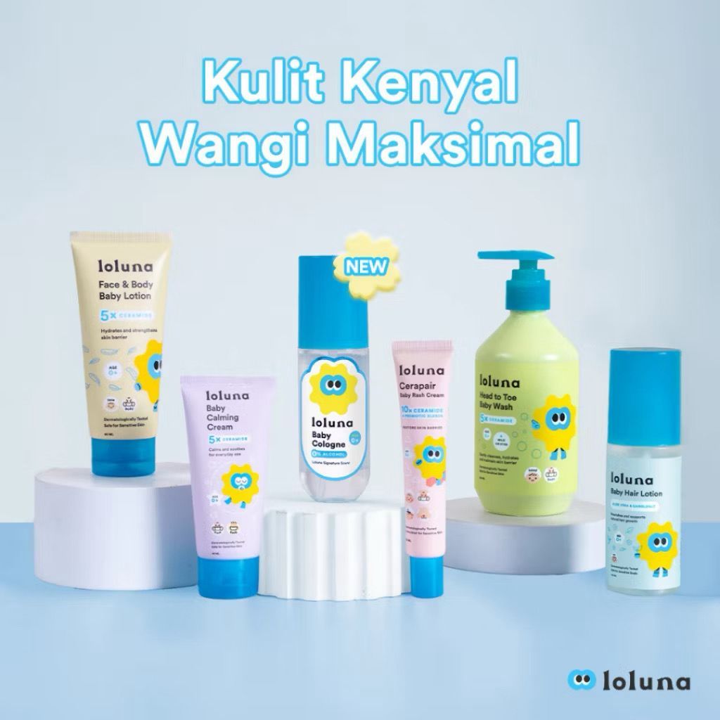 Jual LOLUNA Head to Toe Baby Wash 100ml/300ml | Face & Body Lotion 80ml ...