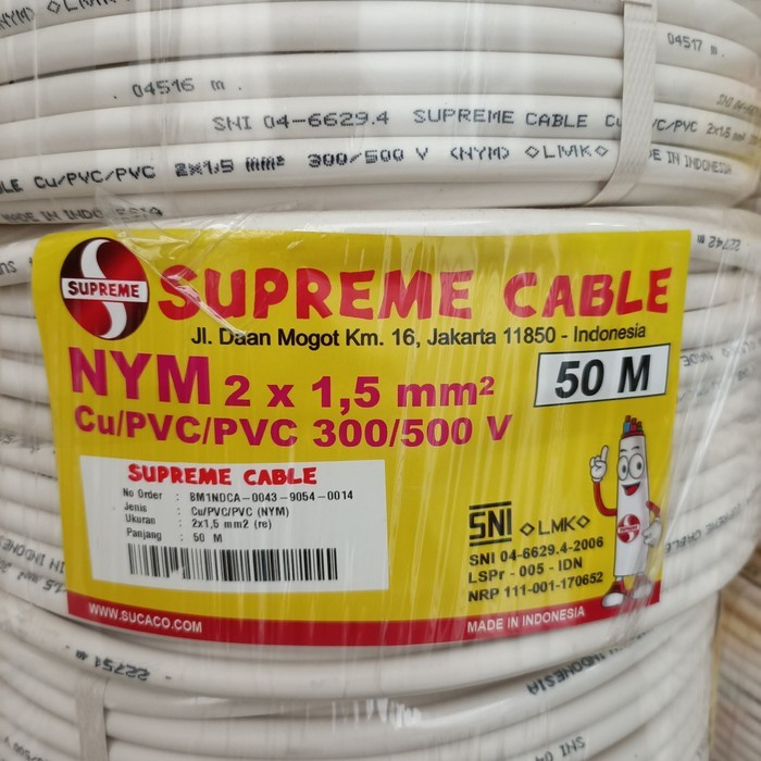 Jual KABEL SUPREME NYM 2x1.5 mm 50meter | Shopee Indonesia