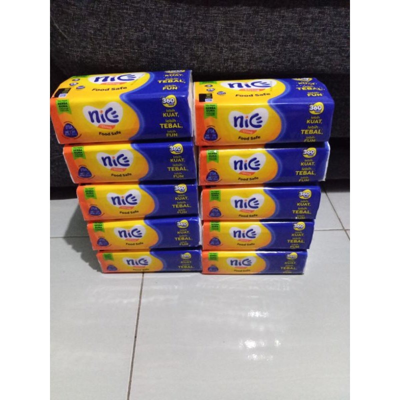 Jual tissue nice 360 sheet 2ply tisu paket isi 10 pcs | Shopee Indonesia
